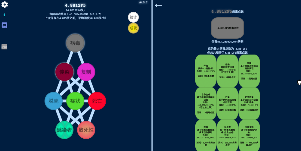 病毒树(c0v1d Modding Tree) Git游戏 文字放置摸鱼挂机游戏大全
